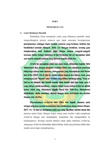 Analisis Faktor Yang Mempengaruhi Rendahnya Kemampuan Membaca Al-Qur'an Siswa Di MTs Al-Hidayah ...